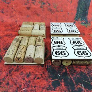 Accents | Route 66 Coaster Set Of 4 With Wine Cork Bottoms | Poshmark